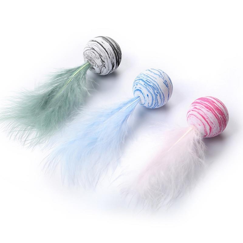 Fancy Feather Ball Cat Toys | Stimulating Cat Toy | Pawsome Couture®